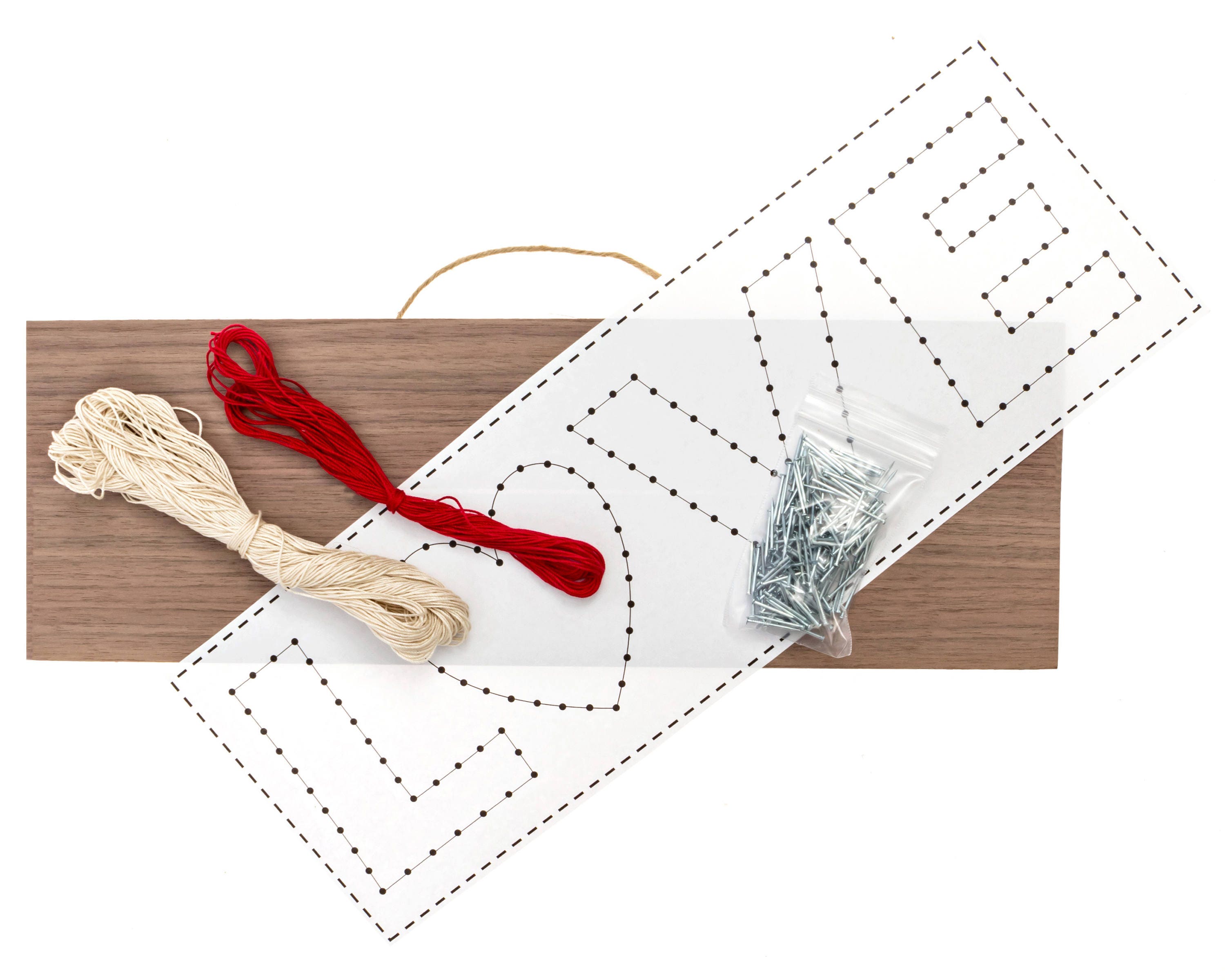 15 X 5 LOVE cream String Art Kit DIY Adult | Etsy