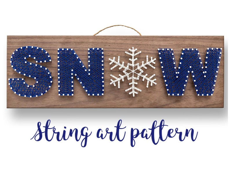 Let It SNOW String Art PATTERN DIY Winter Christmas Holiday | Etsy