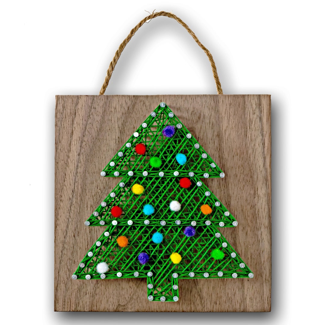 5" X 5" Mini Christmas Tree String Art Kit | DIY Adult Holiday Craft ...