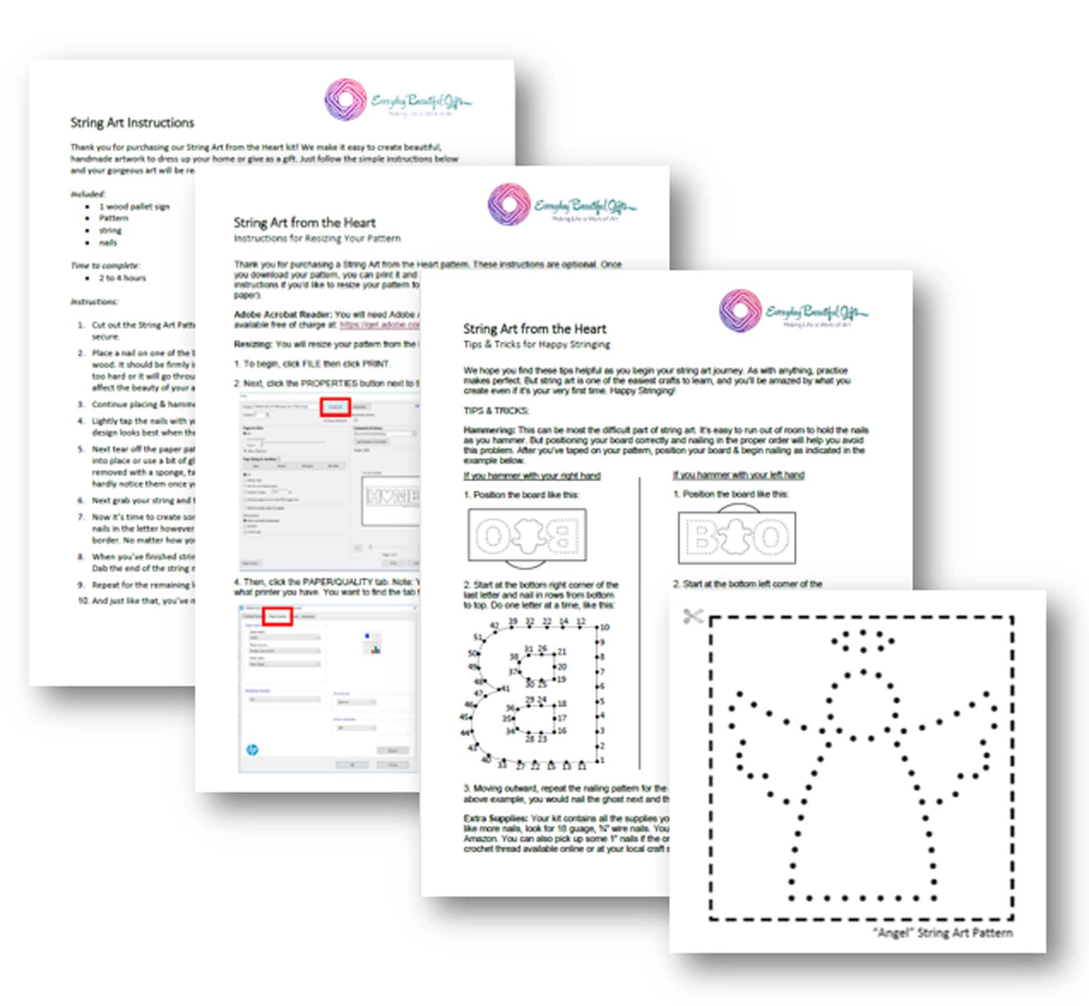 Angel String Art PATTERN DIY Christmas Winter Holiday Adult - Etsy