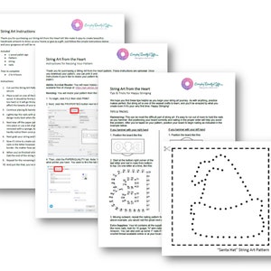 Santa Hat String Art PATTERN | DIY Christmas Thanksgiving Holiday Adult ...