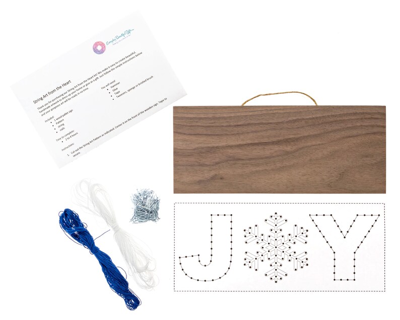 12" X 5" Winter Joy String Art Kit | DIY Adult Christmas Craft Project ...