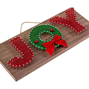 12" X 5" Christmas JOY String Art Kit | DIY Adult Holiday Craft Project ...