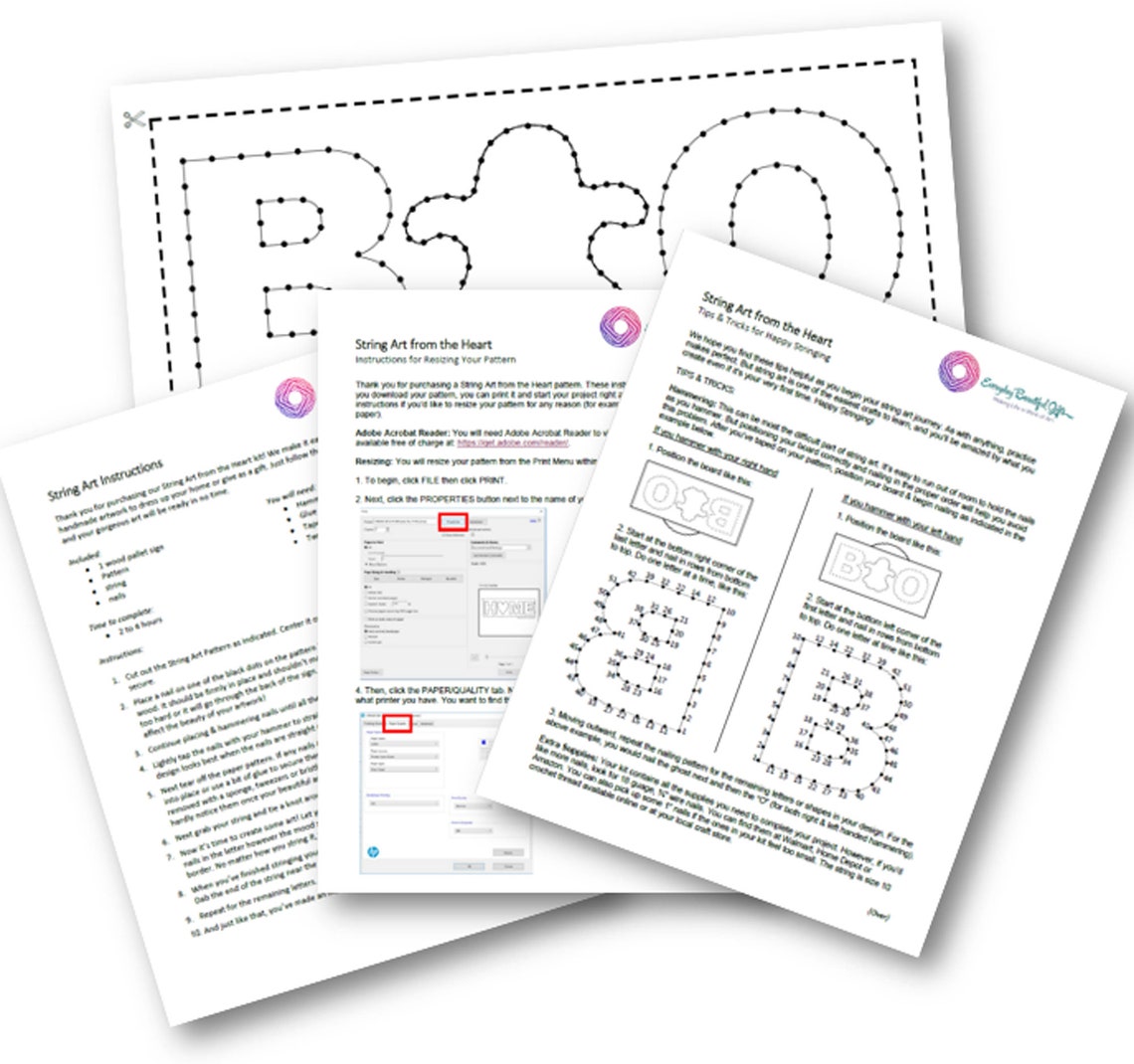 BOO String Art PATTERN | DIY Halloween Adult Art Craft Project - Etsy ...