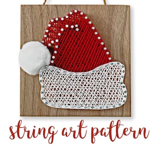 Santa Hat String Art PATTERN | DIY Christmas Thanksgiving Holiday Adult ...