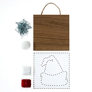 5" X 5" Santa Hat String Art Kit | DIY Adult Christmas Holiday Craft ...