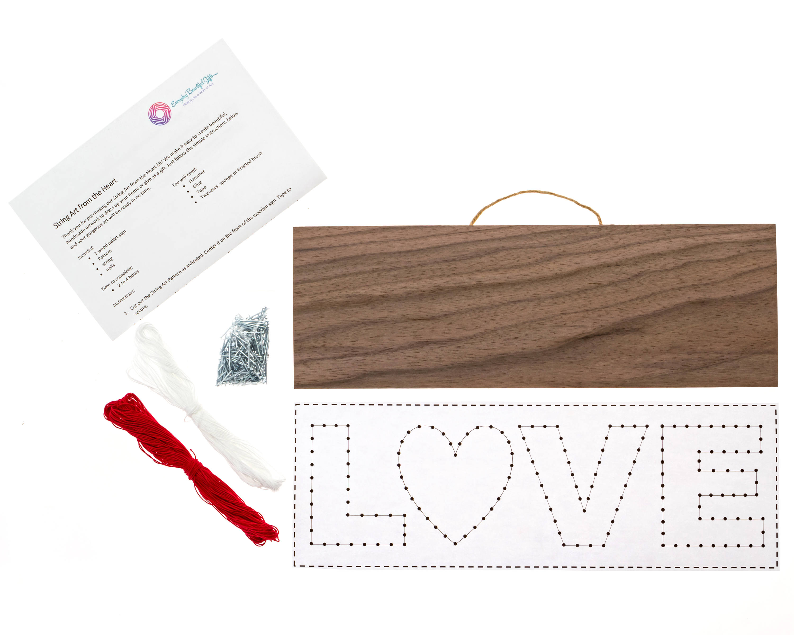 15 x 5 LOVE White String Art Kit DIY Adult | Etsy