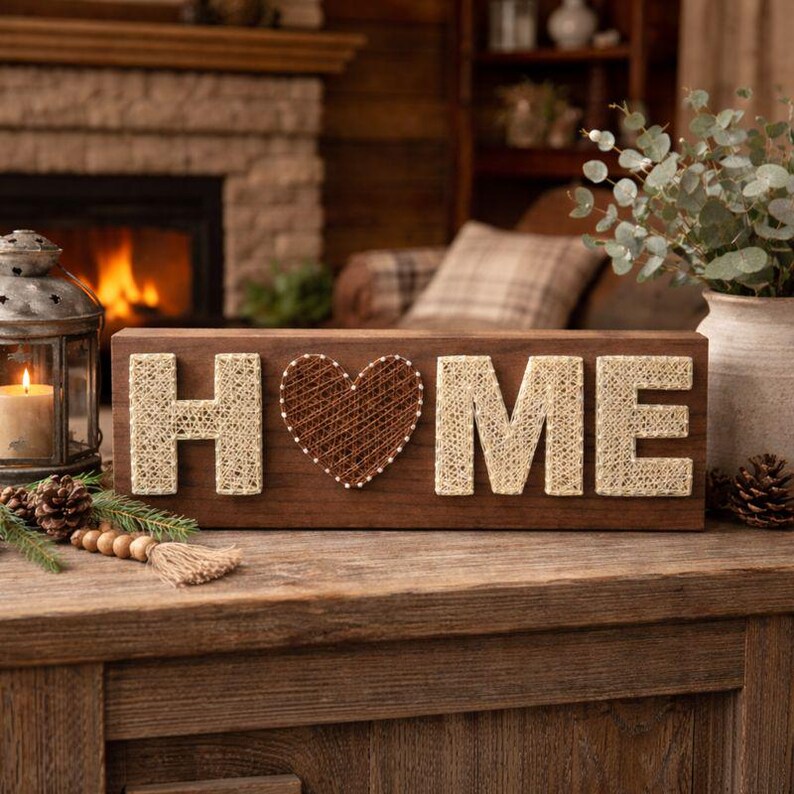 HOME String Art Pattern - Printable PDF - DIY Rustic Farmhouse Wall ...