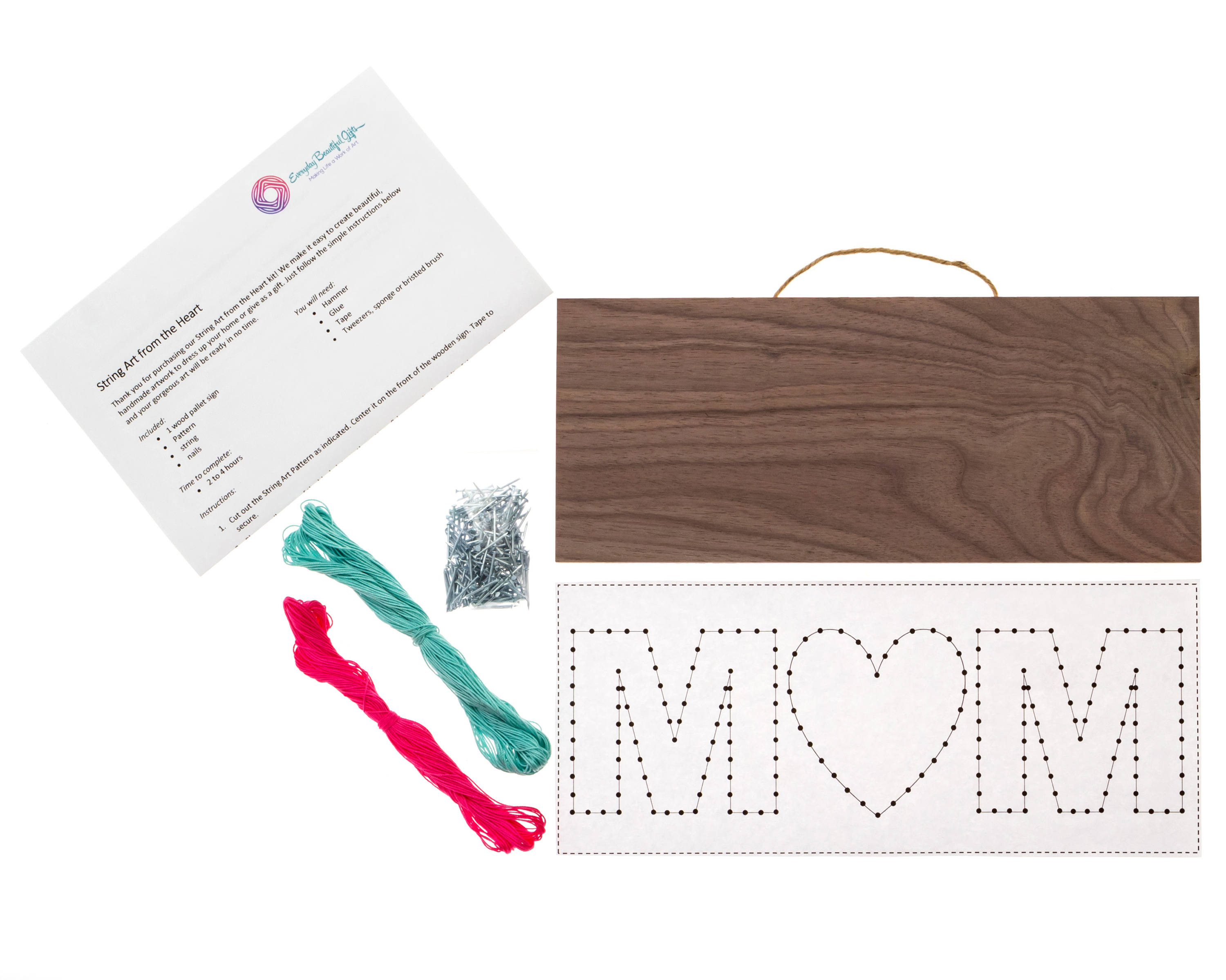 12 X 5 MOM String Art Kit DIY Adult Mother's | Etsy