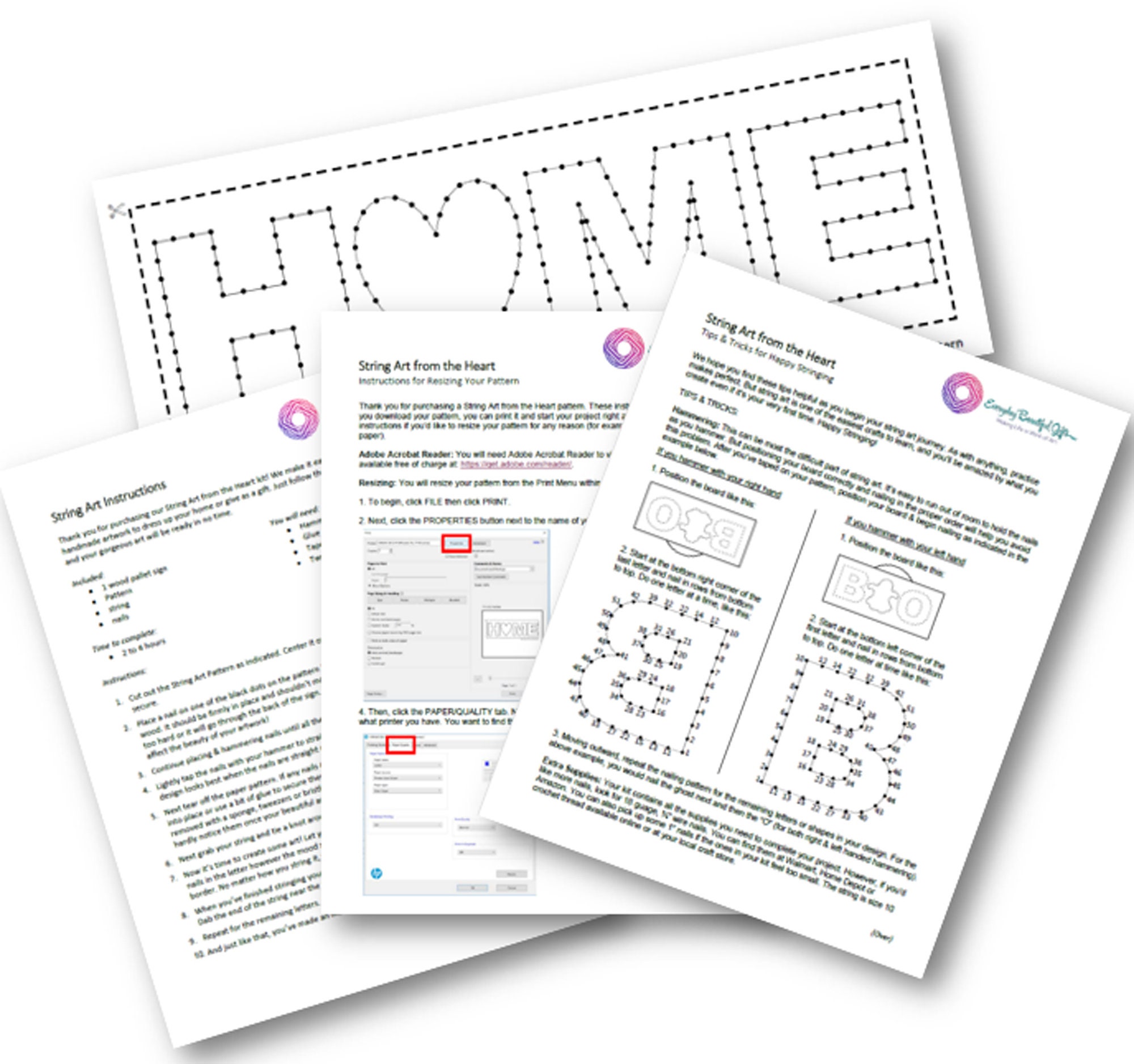 HOME String Art PATTERN DIY Housewarming or Holiday Adult - Etsy