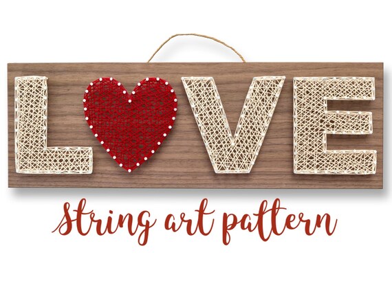 LOVE String Art PATTERN DIY Adult Crafts Teen Crafts | Etsy