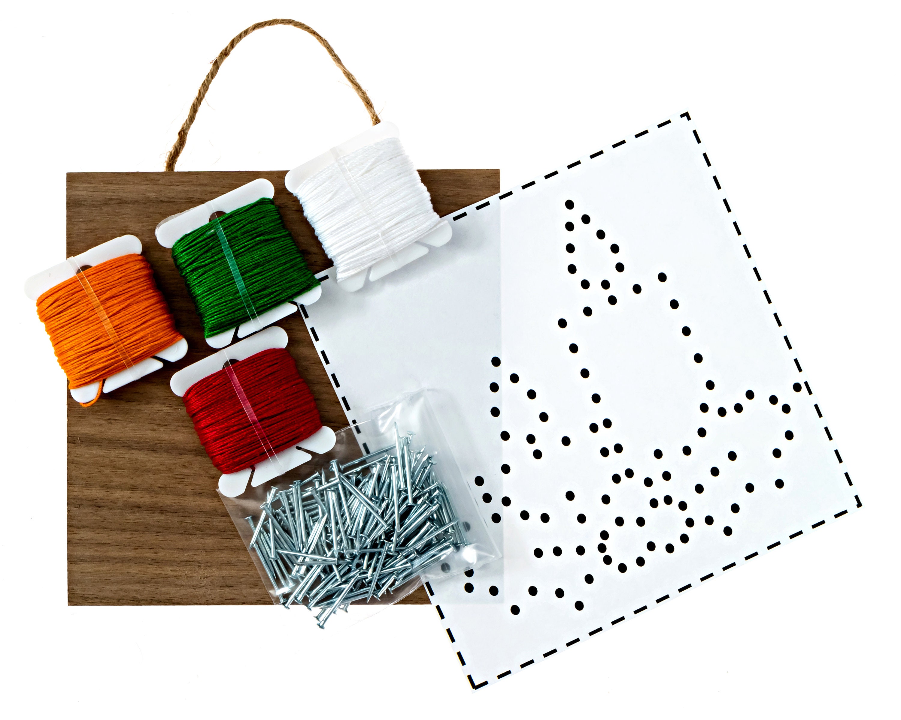 5 X 5 Christmas Candle & Holly String Art Kit | Etsy