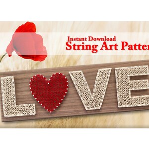 LOVE String Art PATTERN DIY Adult Crafts Teen Crafts | Etsy