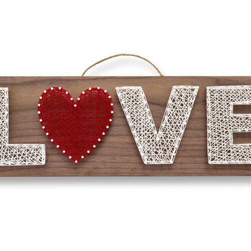 15 X 5 LOVE white String Art Kit DIY Adult - Etsy