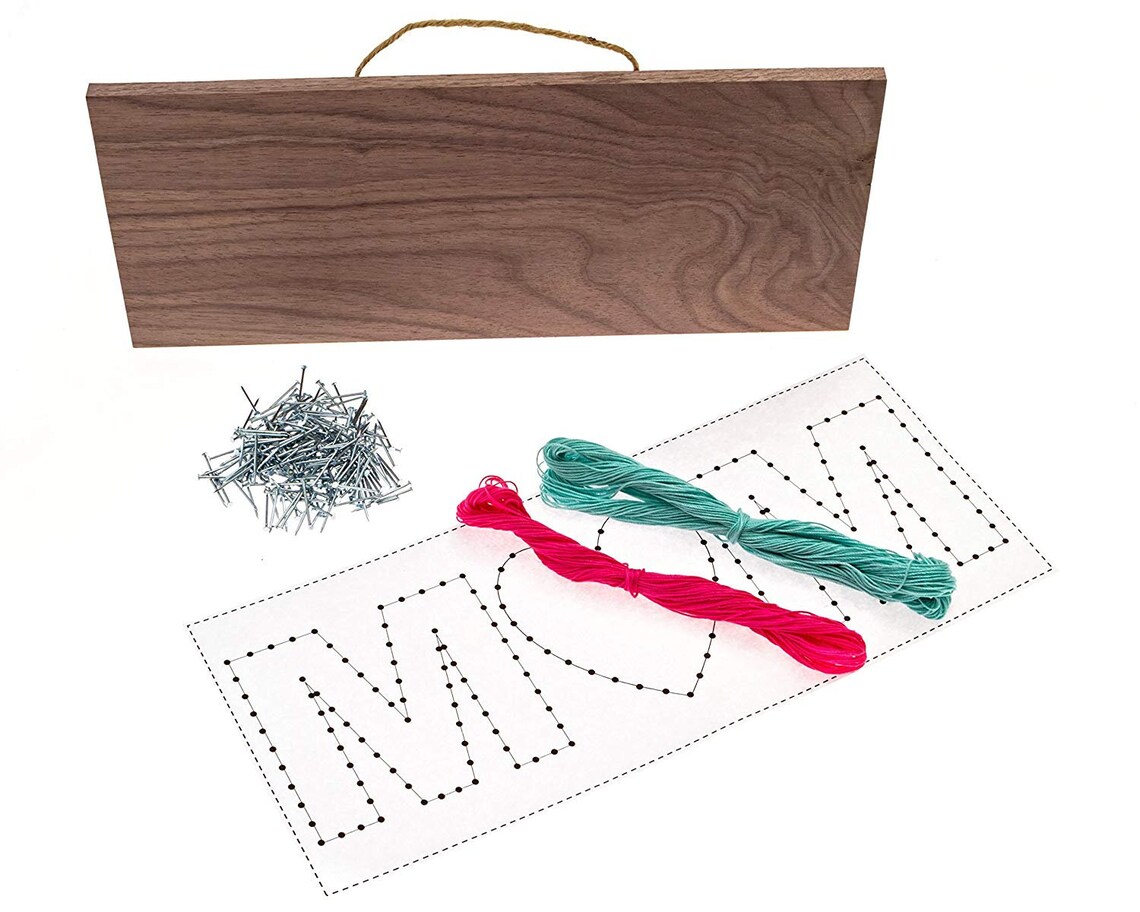 12" X 5" MOM String Art Kit | DIY Adult Mother's Day Craft Project - Etsy