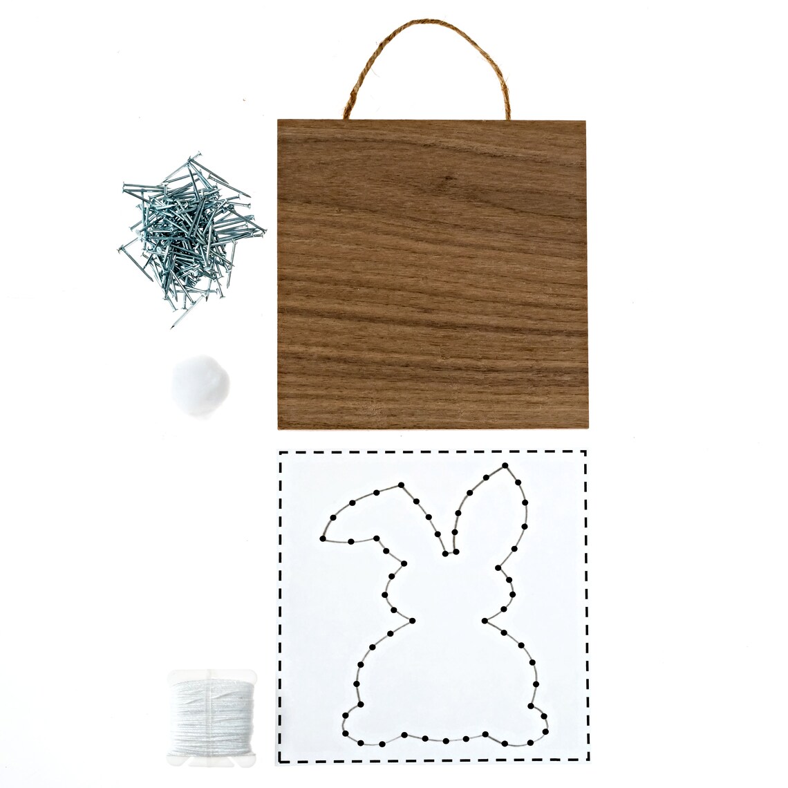 5 X 5 Easter Bunny String Art Kit DIY Adult | Etsy