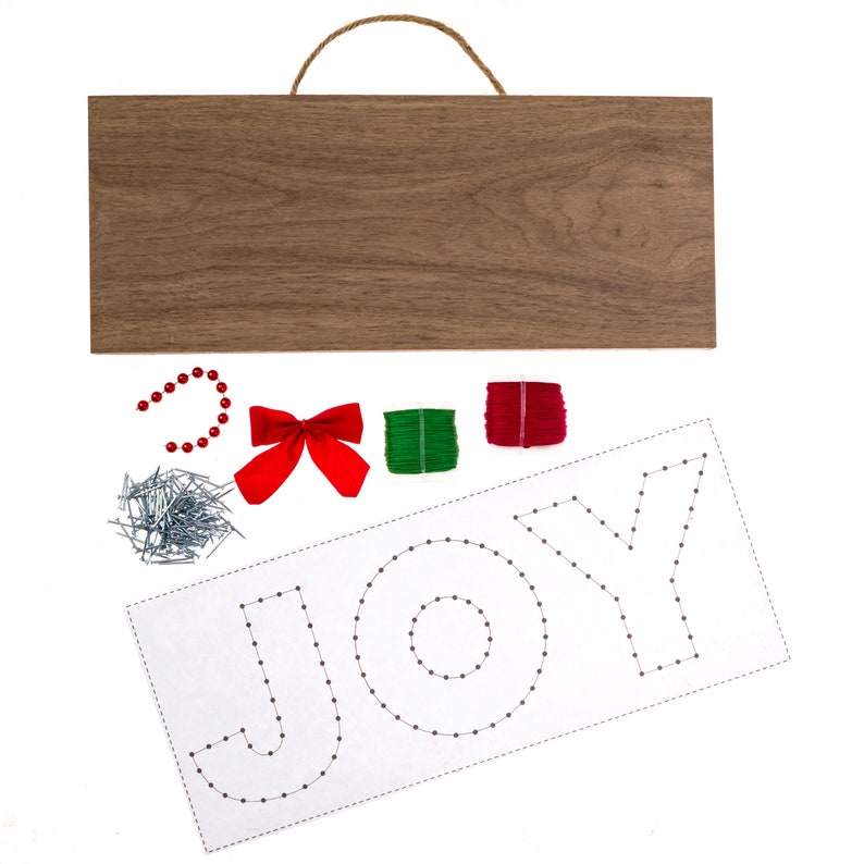 12" X 5" Christmas JOY String Art Kit | DIY Adult Holiday Craft Project ...