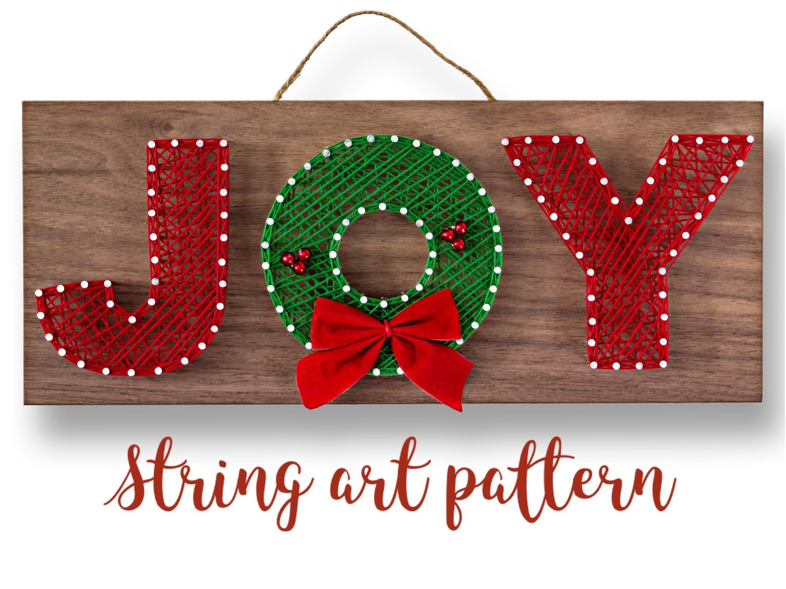 Christmas JOY String Art PATTERN DIY Winter Holiday Adult | Etsy