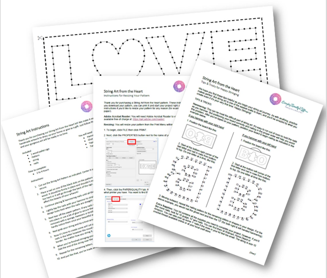 LOVE String Art PATTERN DIY Adult Crafts Teen Crafts | Etsy