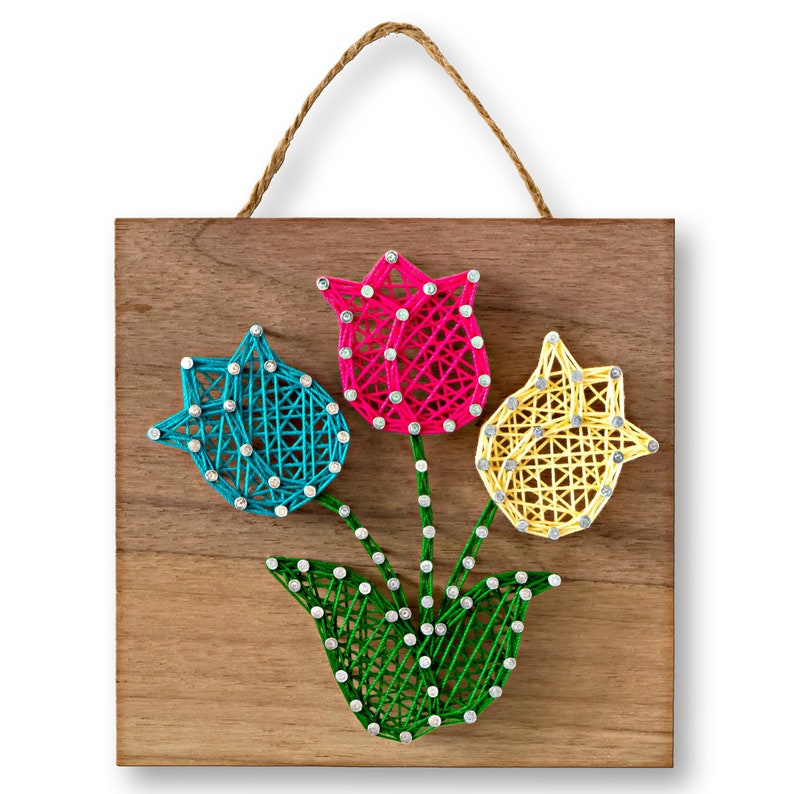 5 X 5 Easter Tulips String Art Kit DIY Adult - Etsy