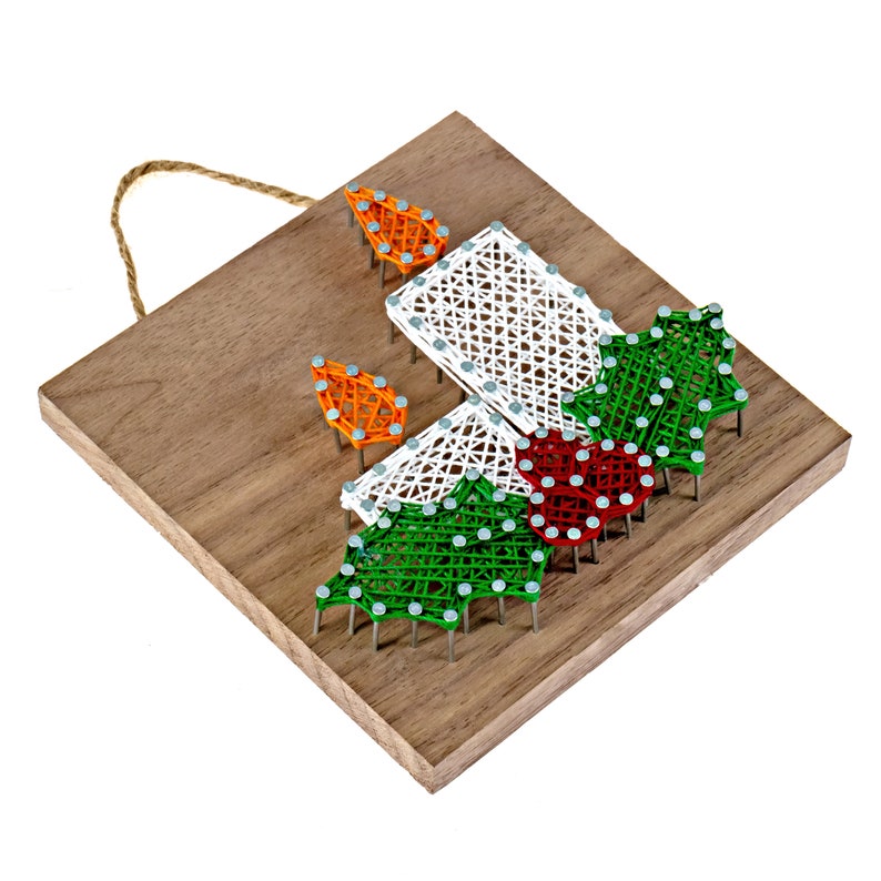 5 X 5 Christmas Candle & Holly String Art Kit - Etsy