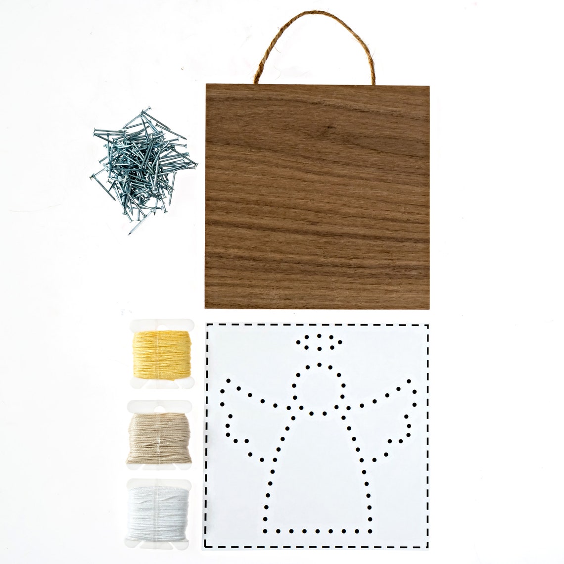 5 X 5 Christmas Angel String Art Kit DIY Adult | Etsy