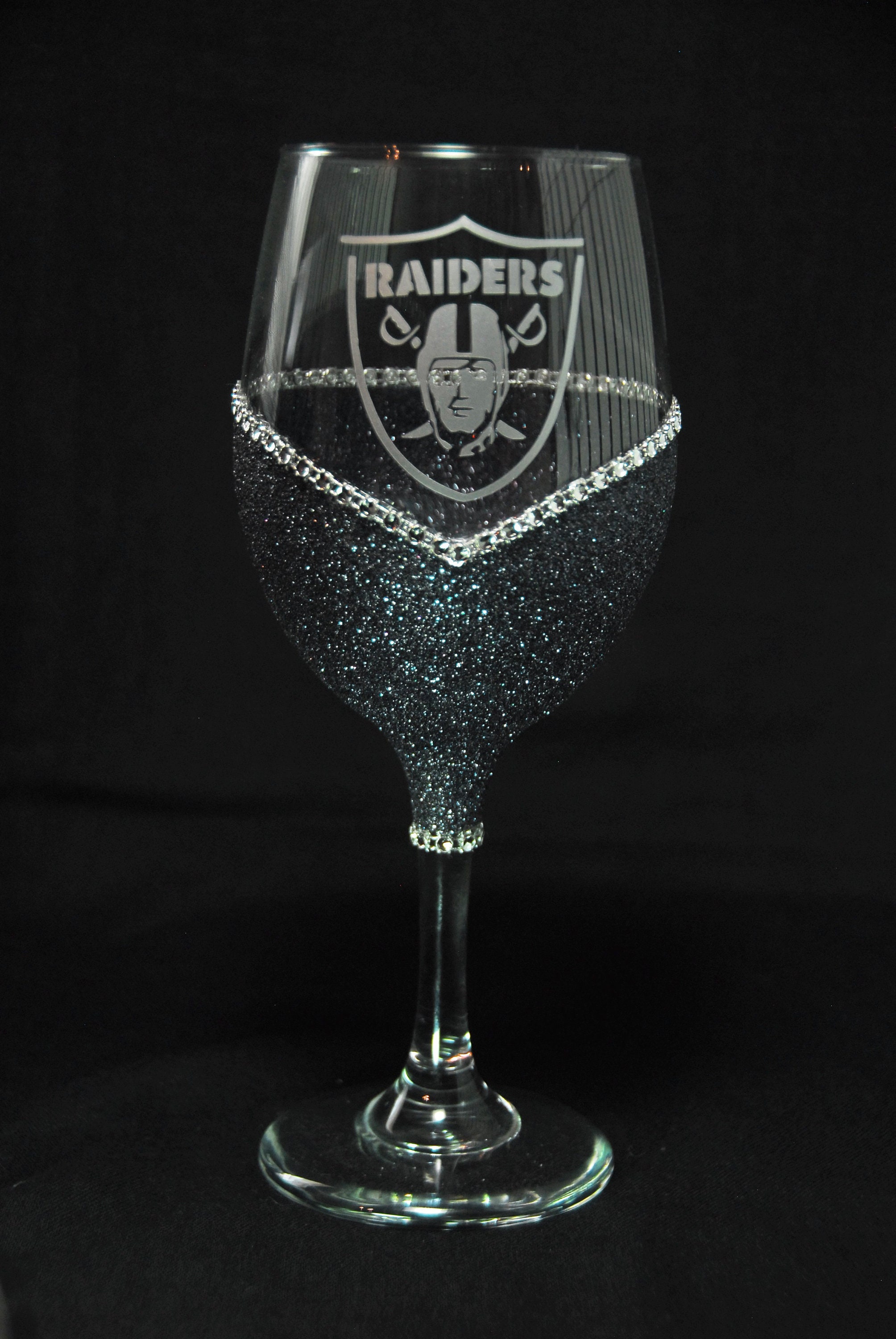 Classy Glassy LV Raiders bling V Style Wine Glasses-choose Your Color ...