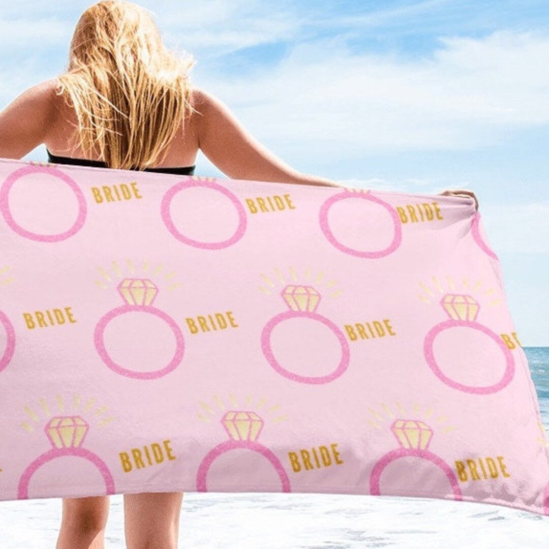Bride Towel, She Said Yes, Wedding Accessories, Bride to Be Beach Towel ...