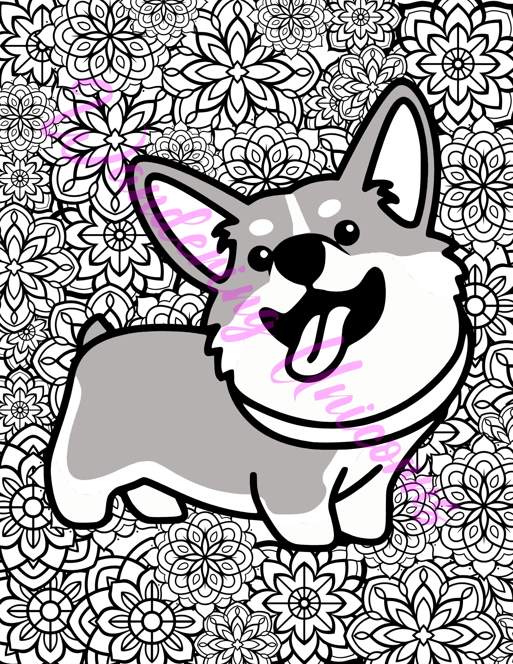 Corgi Dog Coloring Pages 11 Pg Bundle - Etsy