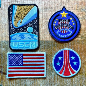 Aliens USCM Embroidered Crew Patches Iron on Sew Badge DIY Prop USS ...