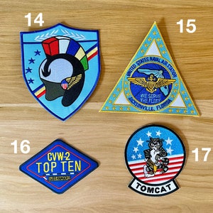Top Gun Maverick Leather Jacket Embroidered Patches Set Iron on Sew ...
