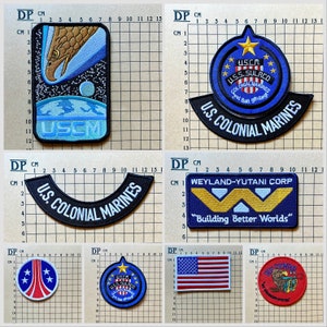 Aliens USCM Embroidered Crew Patches Iron on Sew Badge DIY Prop USS ...