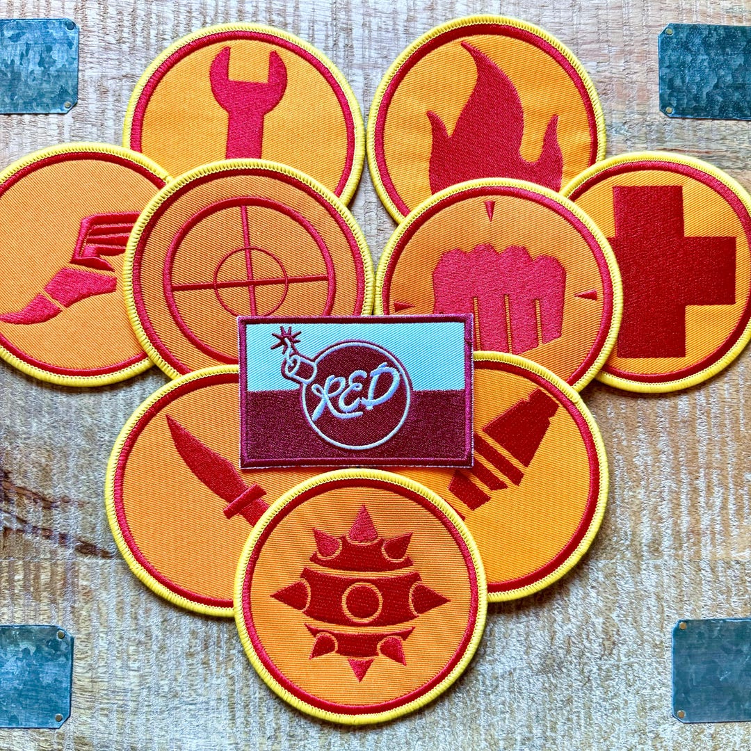 Team Fortress 2 RED Uniform Set Patches Embroidery Iron on Sew Badge ...