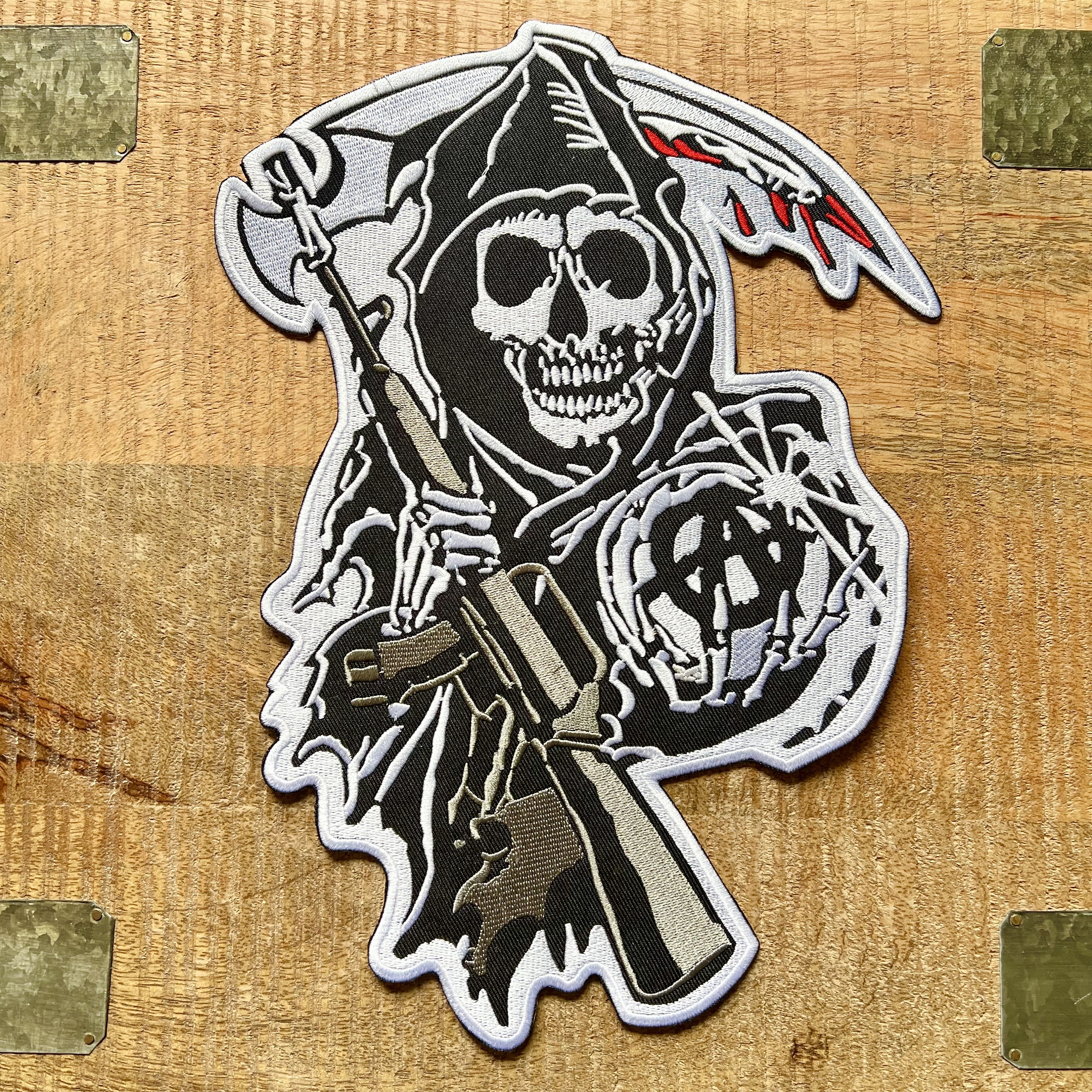 Sons of Anarchy Jax Teller Leather Vest Embroidered Patches Set Iron on ...