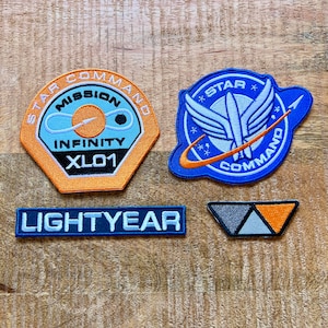 Lightyear Mission Infinity XL01 Uniform Embroidered Patch Iron on Sew Badge Star Command Prop ...
