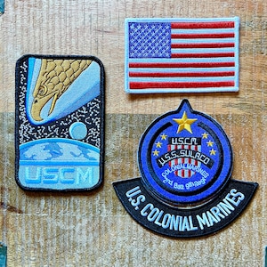 Aliens USCM Embroidered Crew Patches Iron on Sew Badge DIY Prop USS ...