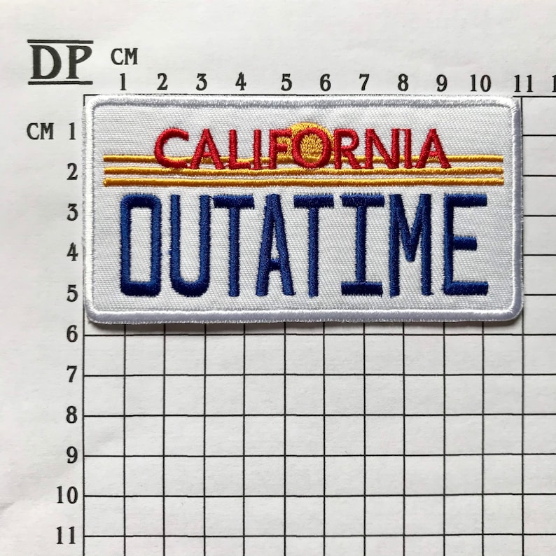 Back to the Future Delorean License Plate Patch California Outatime ...
