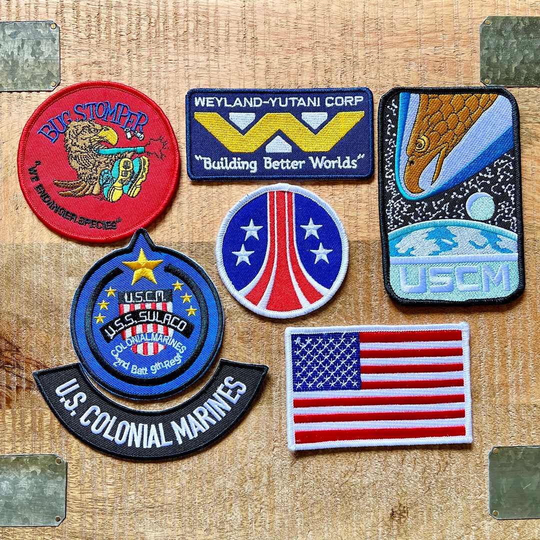 Aliens USCM Embroidered Crew Patches Iron on Sew Badge DIY Prop USS ...