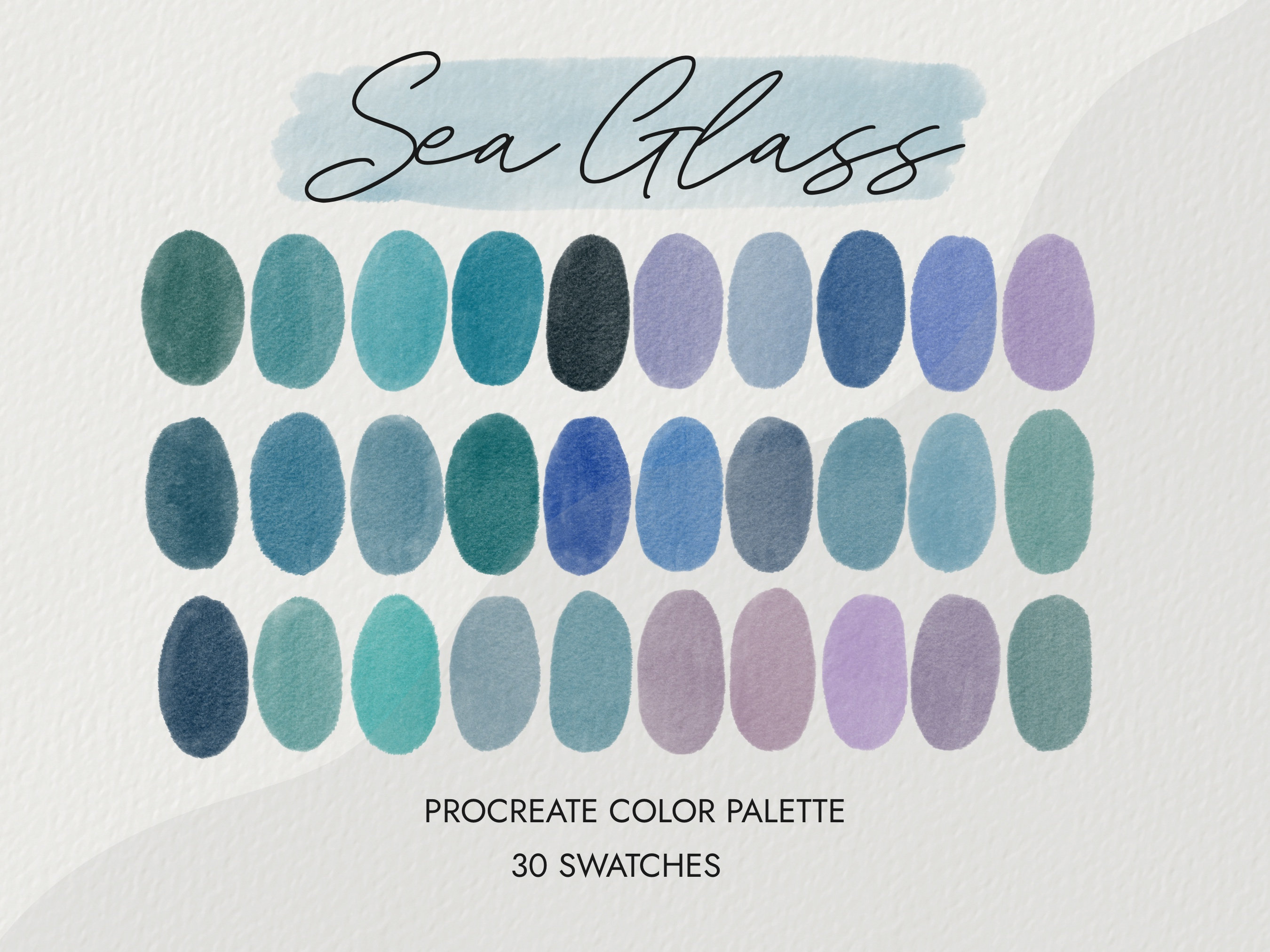 Sea Glass Procreate Color Palette | 30 Procreate Swatches | Color ...
