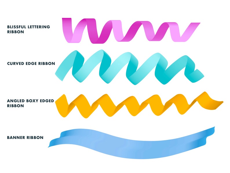Ribbon Brushes for Procreate | Ribbon Lettering Brush Pack | Procreate Ribbon Brush Bundle ...