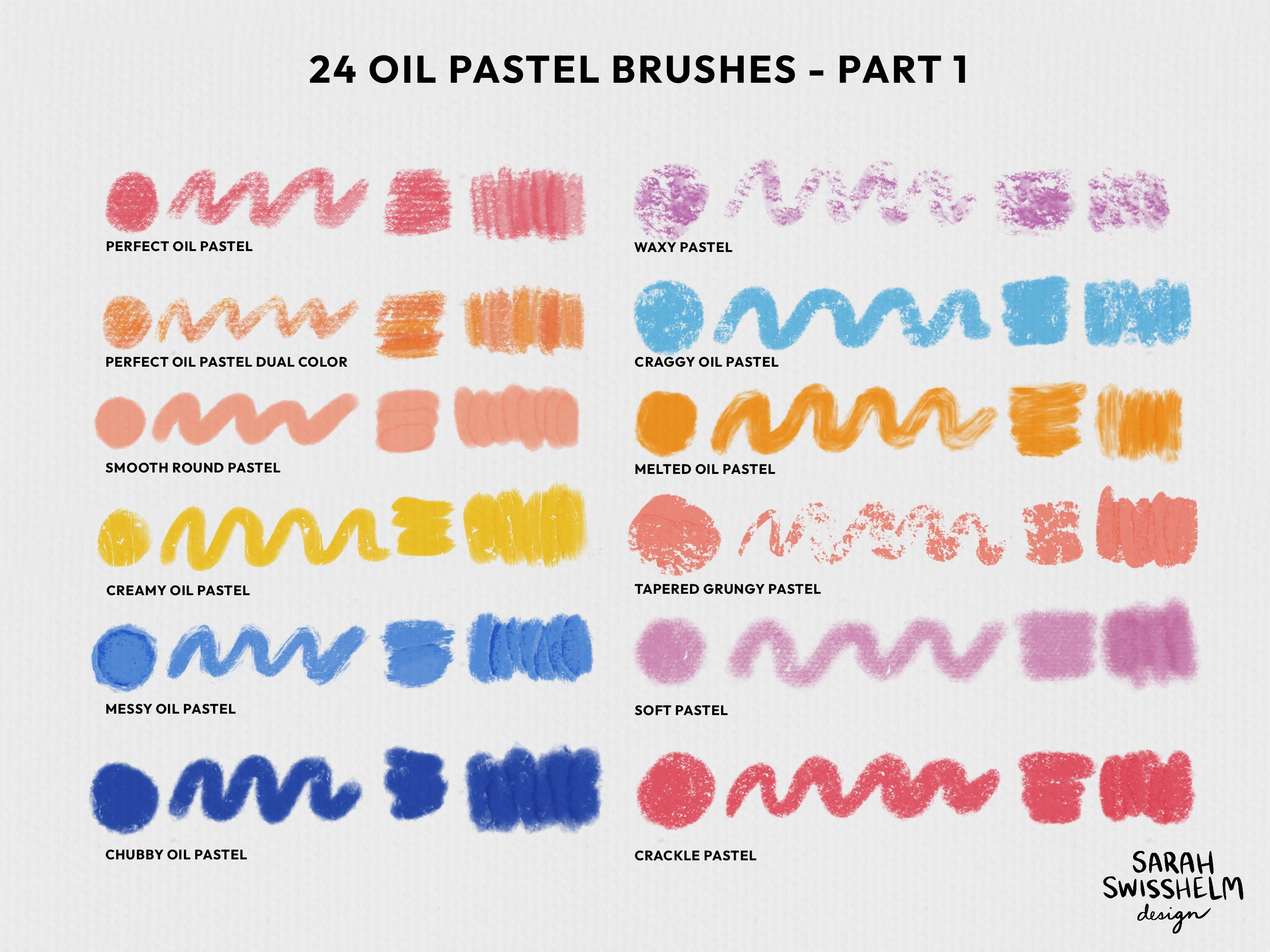 Oil Pastel Brushes for Procreate Realistic Oil Pastels, Texture ...