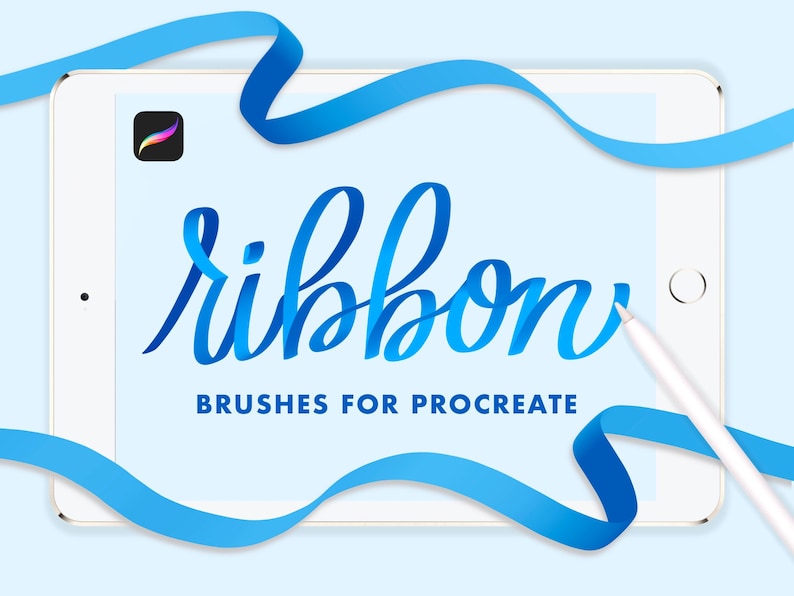 Ribbon Brushes for Procreate | Ribbon Lettering Brush Pack | Procreate Ribbon Brush Bundle ...