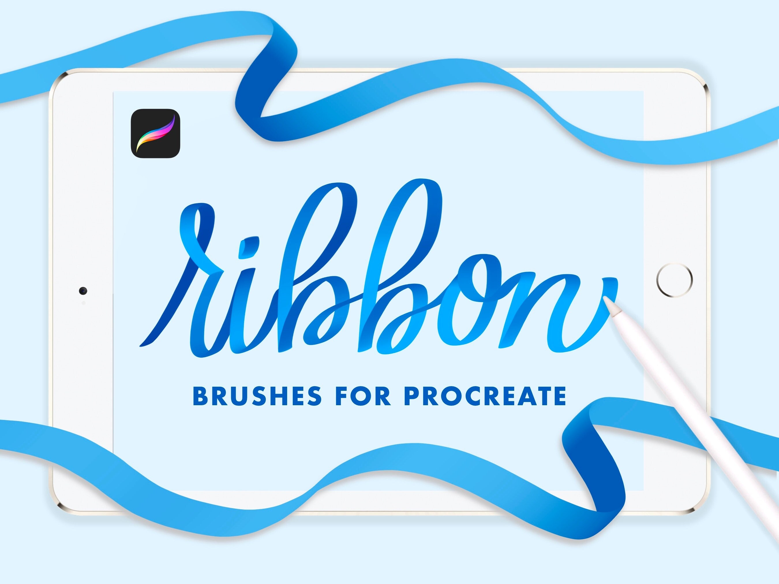 Ribbon Brushes for Procreate | Ribbon Lettering Brush Pack | Procreate ...