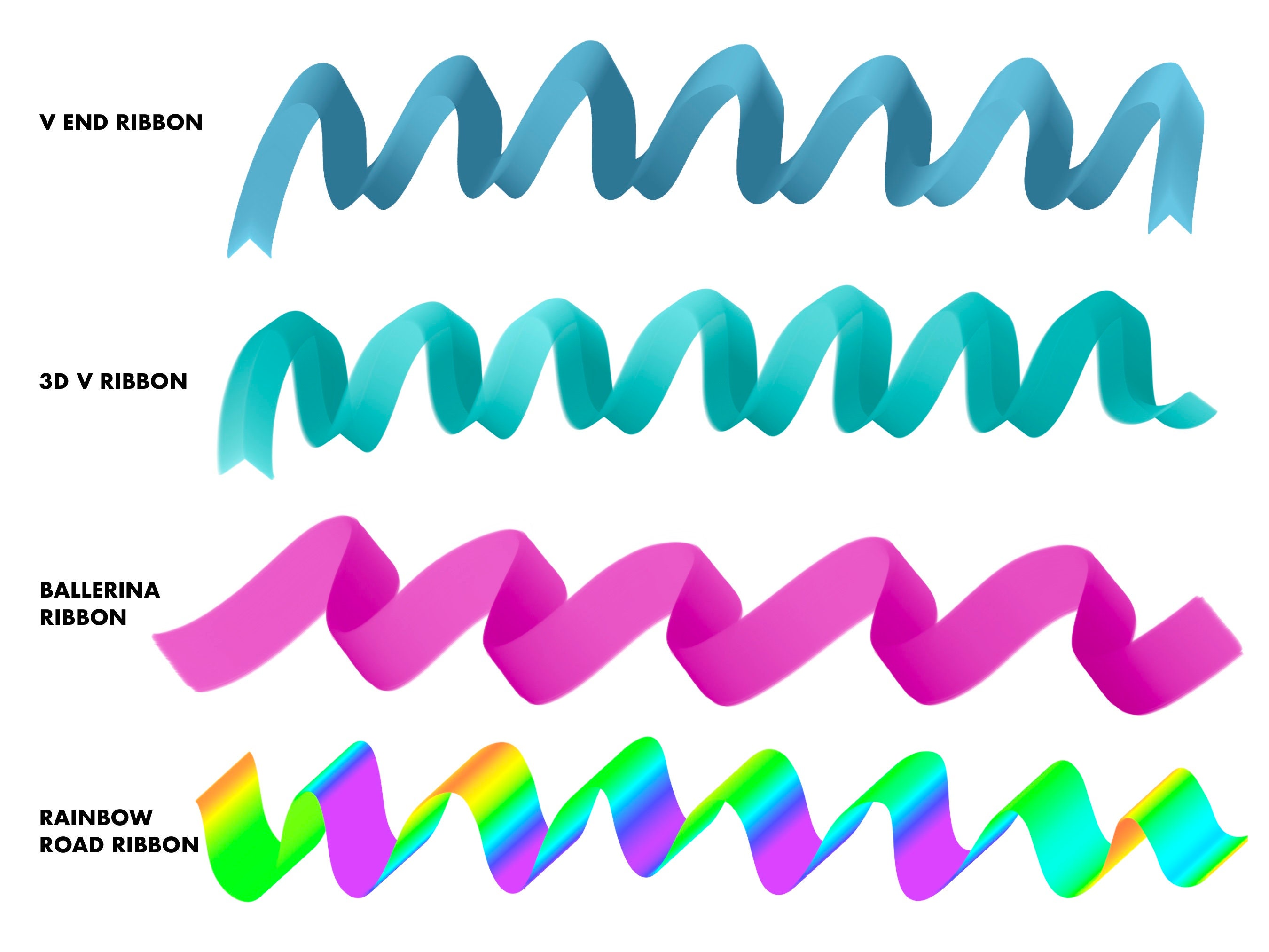 Ribbon Brushes for Procreate Ribbon Lettering Brush Pack Procreate ...