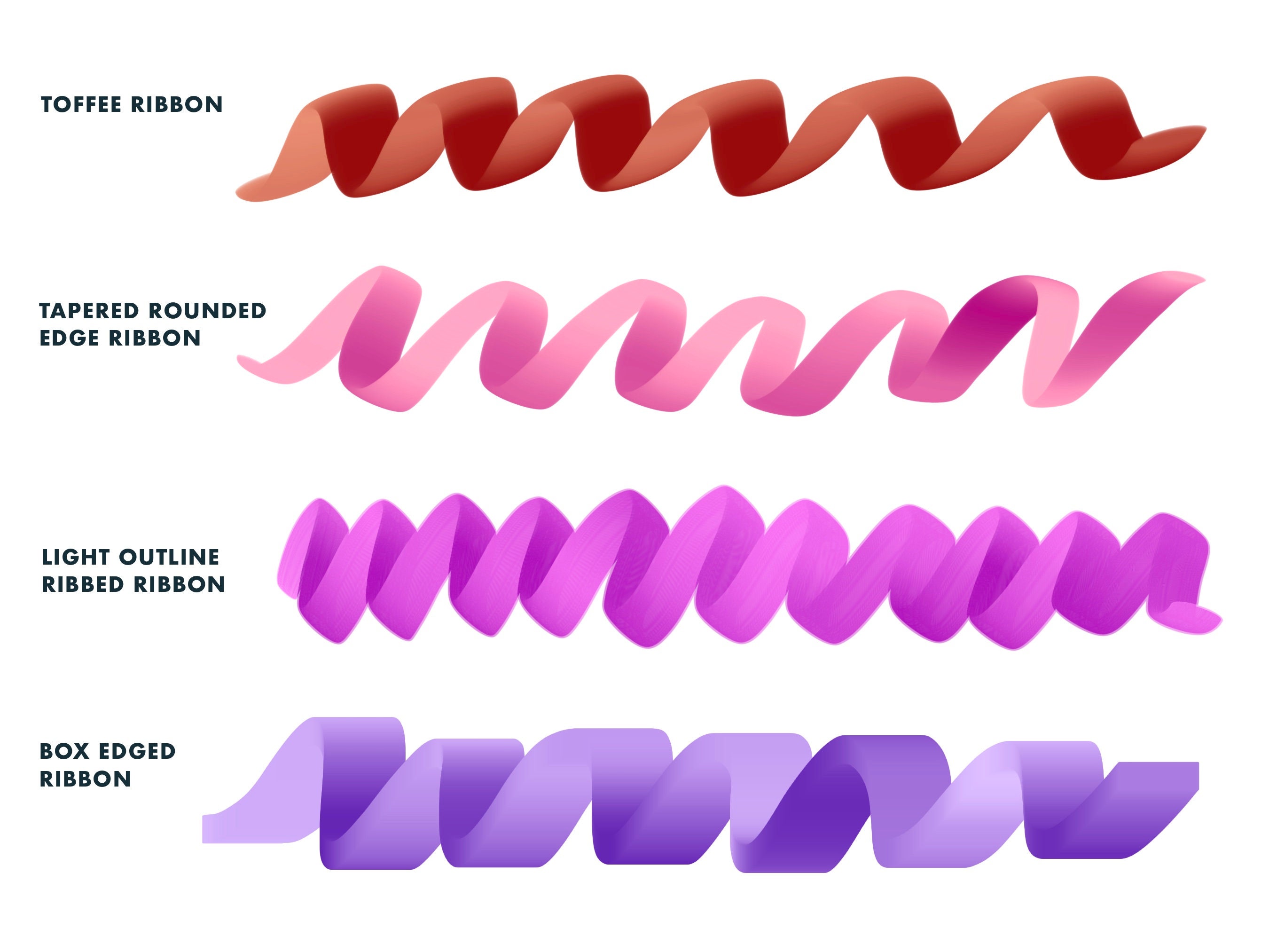 Ribbon Brushes for Procreate | Ribbon Lettering Brush Pack | Procreate ...