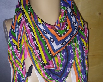 Lace Triangle Scarf - Blue - Etsy UK