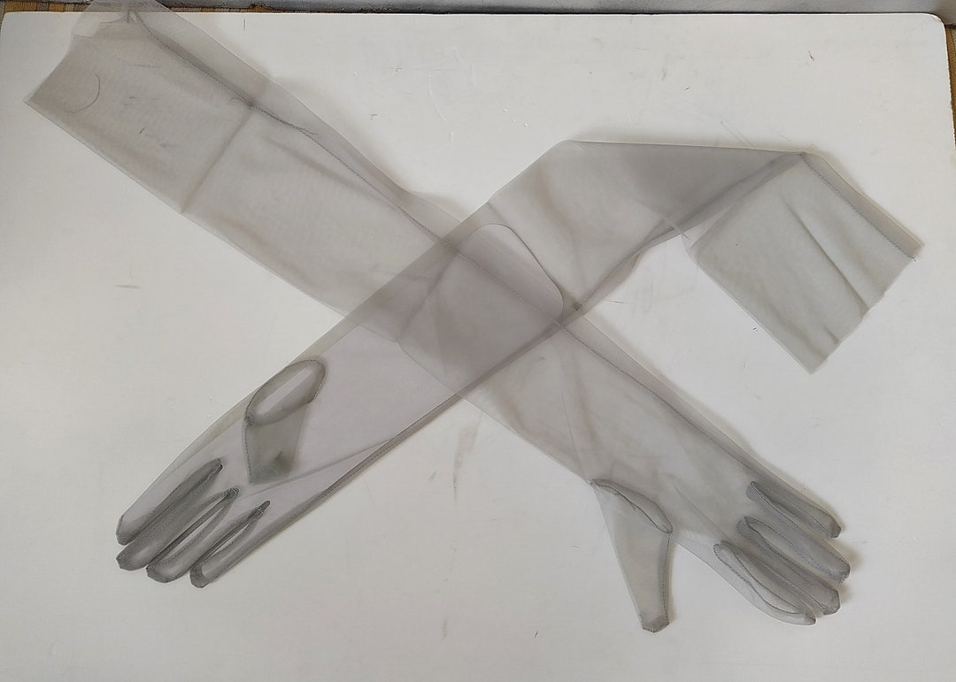 Gray Long Gloves/evening Gloves - Etsy