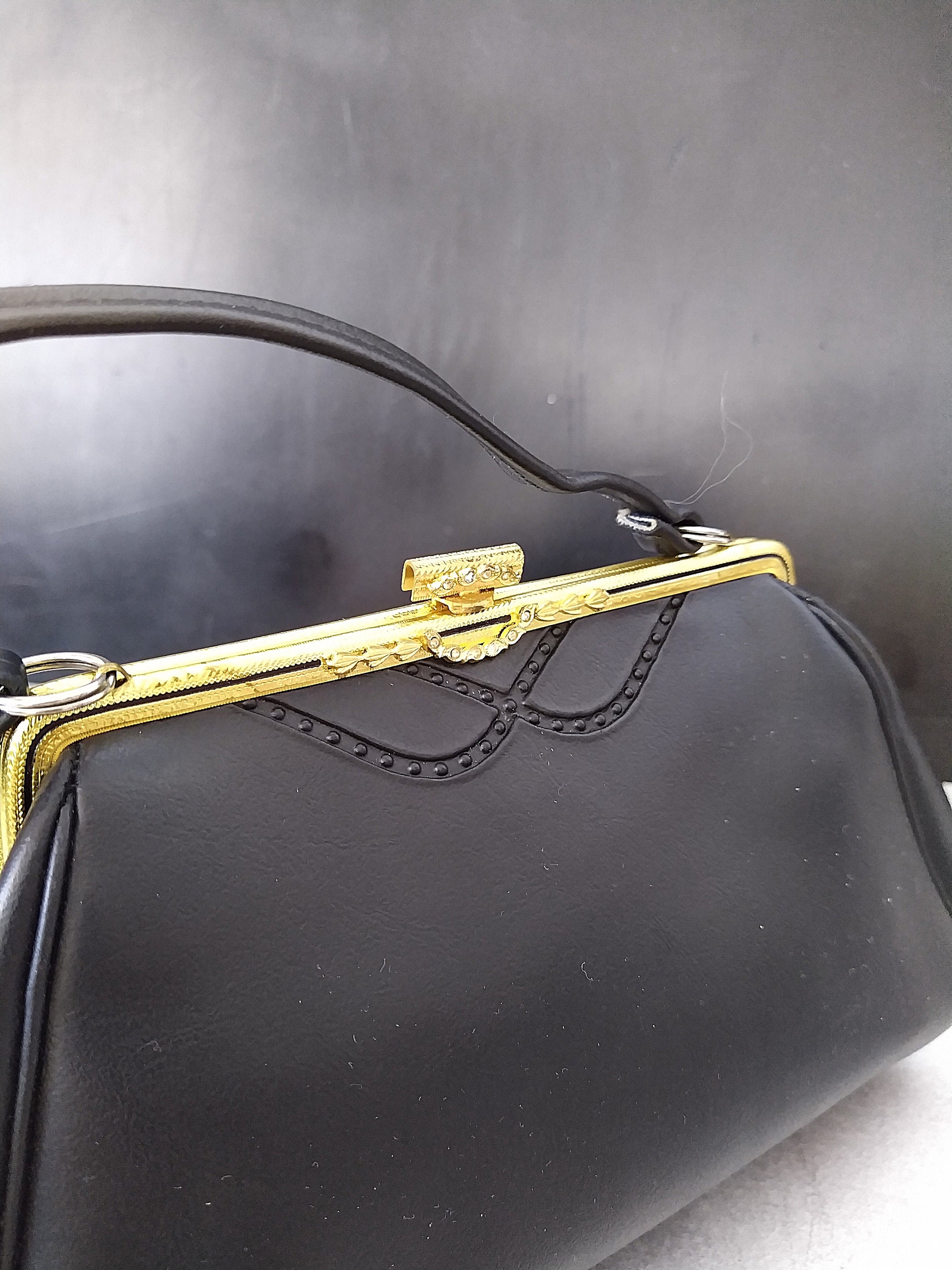 Metal Frame Bag/black With Rhinestone - Etsy