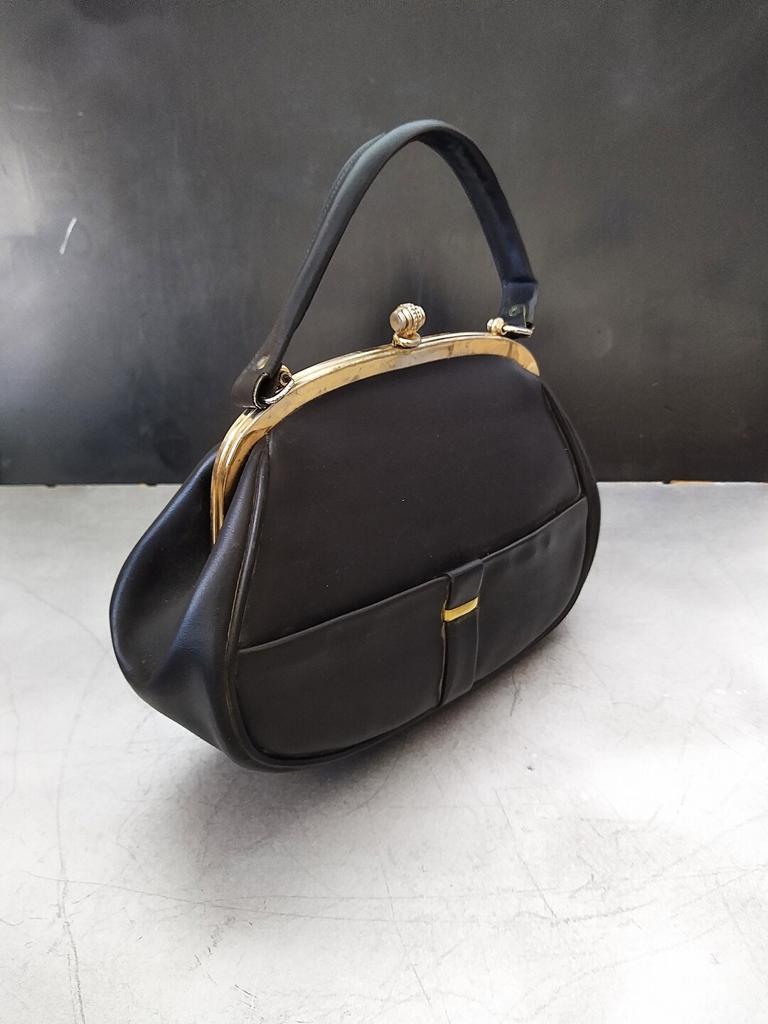 Metal Frame Bag/black Handbag - Etsy