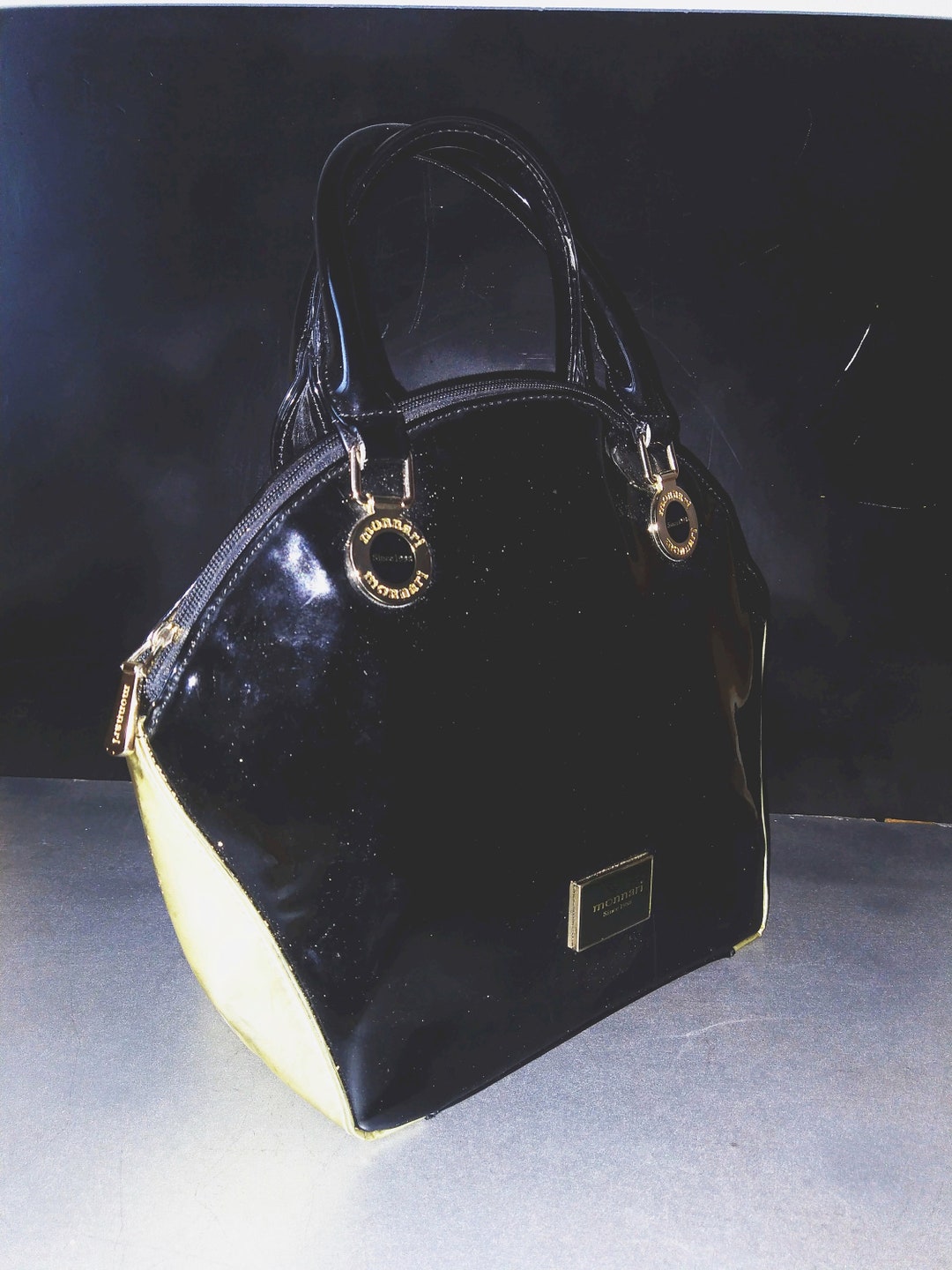 Vintage Gold and Black Handbag/monari/bag/large Bag/free Shipping - Etsy